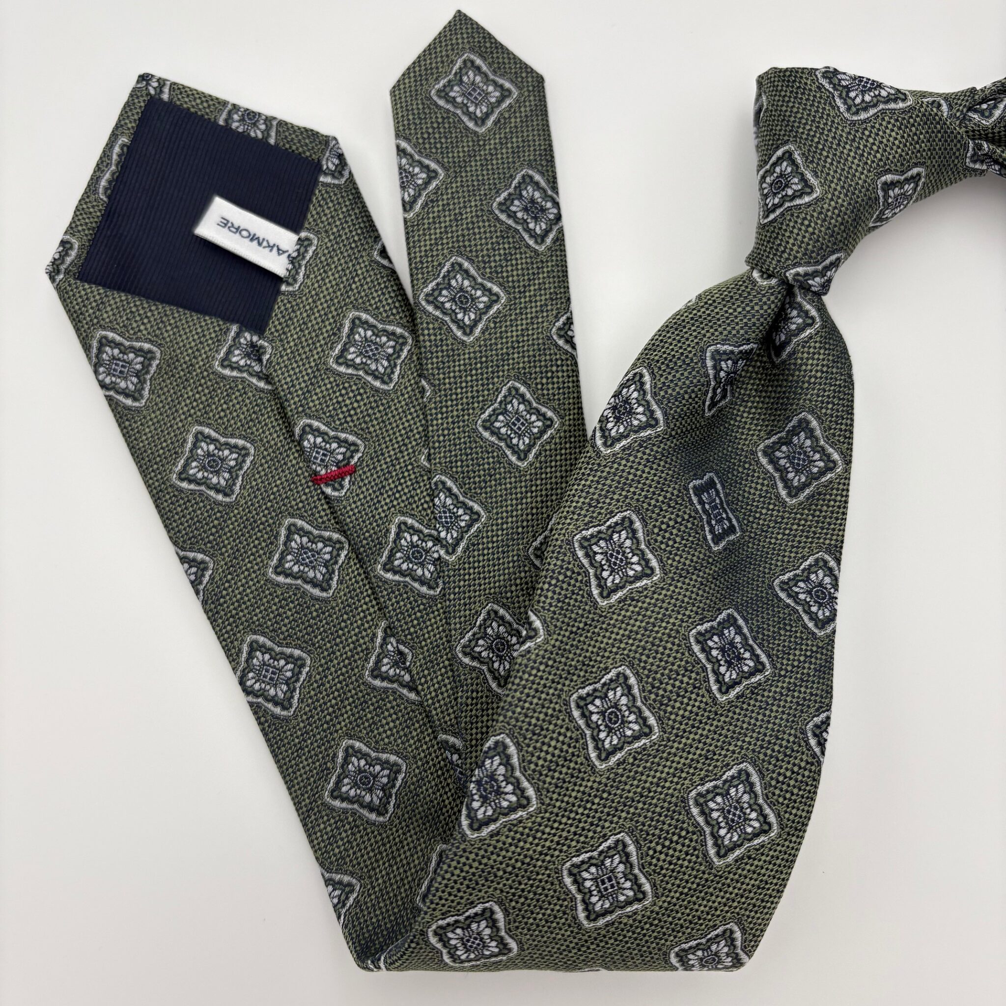 P0023 Grøn Mønstret slips – Oakmore.dk